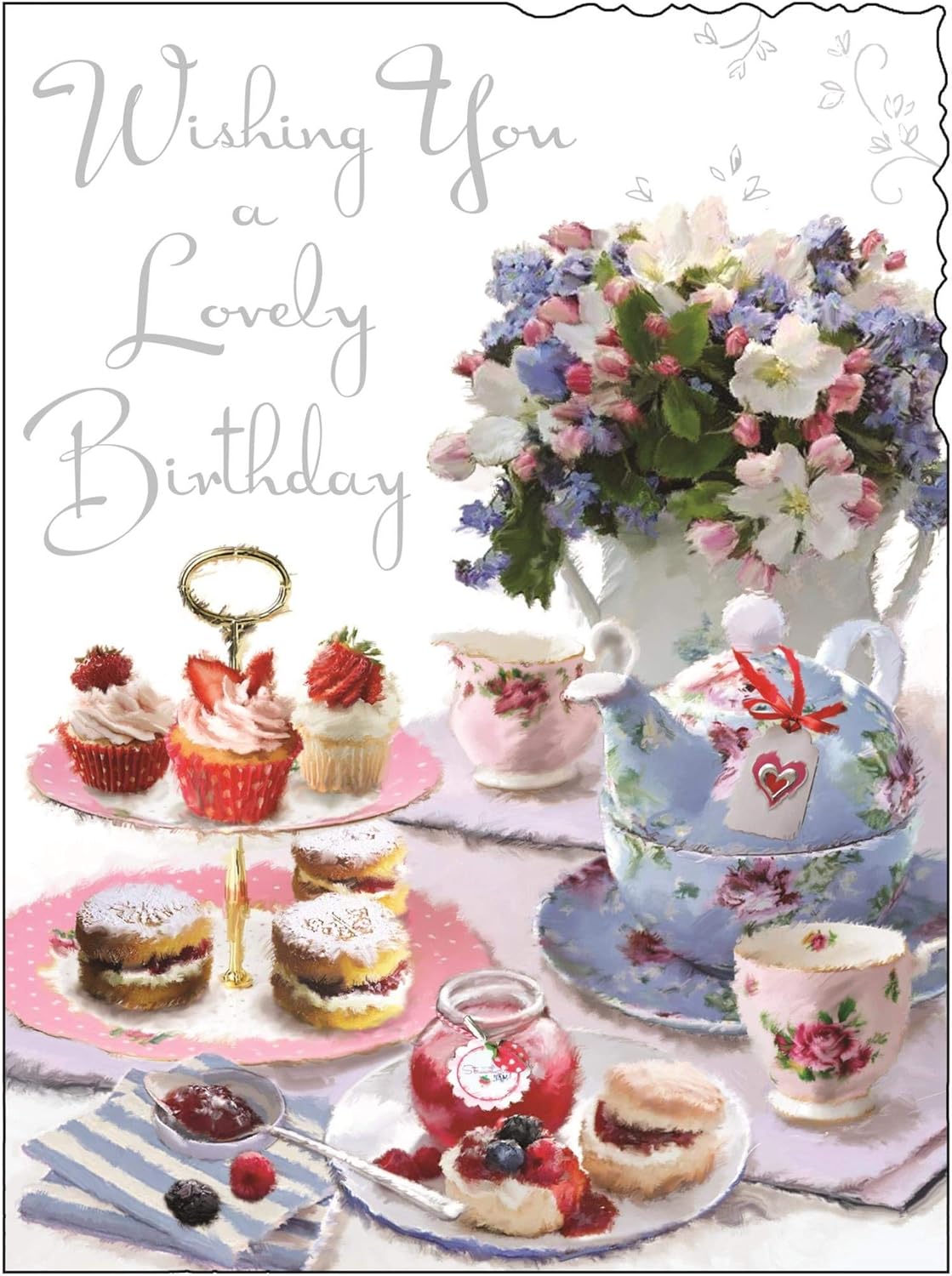 Greeting Card (JJ4412) Female Birthday - Afternoon Tea - Foil and ...