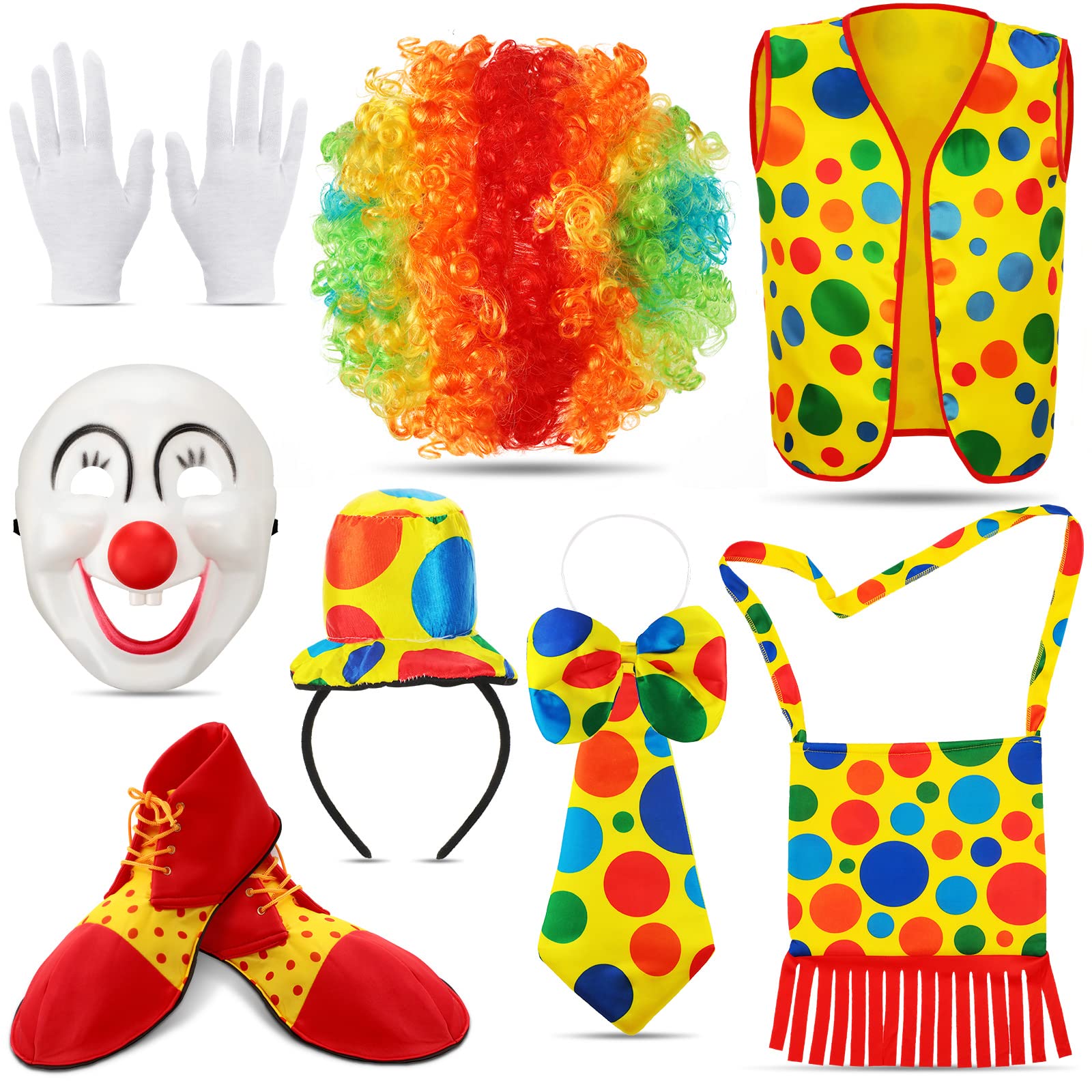 Amazon.com: Jinei 10 Pack Halloween Circus Clown Costume for Women ...