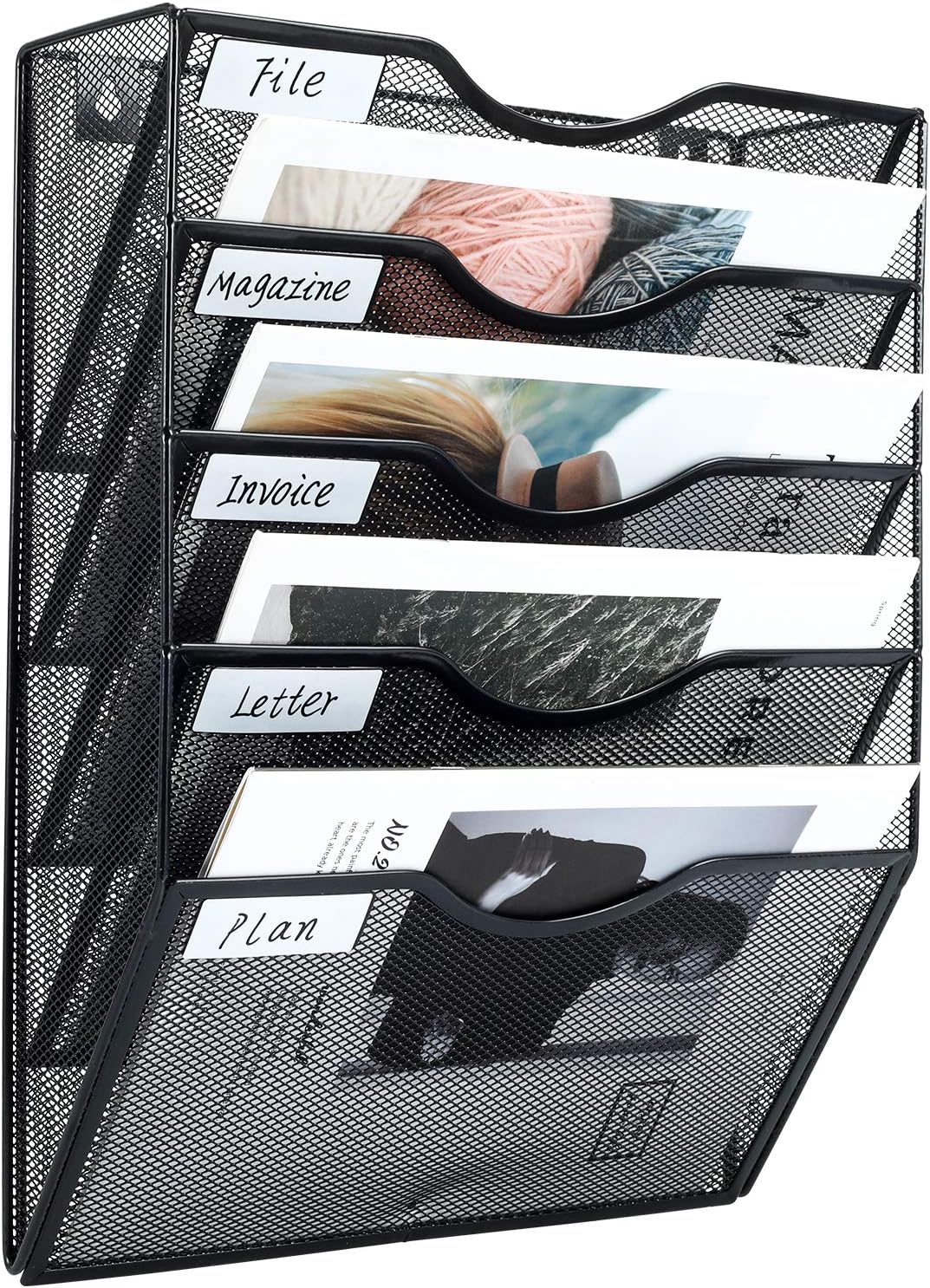 EasyPAG 10 Tier A4 Mesh In Tray Wall Pocket File Holder Mail Organiser ...