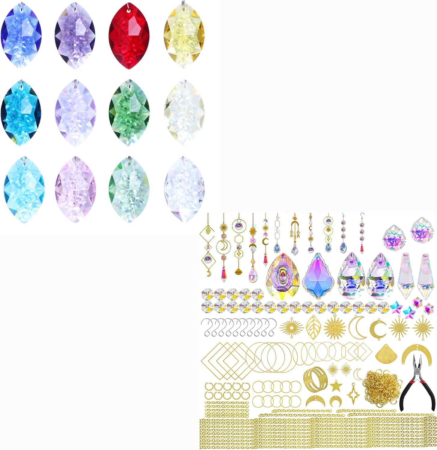 Amazon.com: H&D HYALINE & DORA 38mm Multi-Color Feng Shui Faceted ...