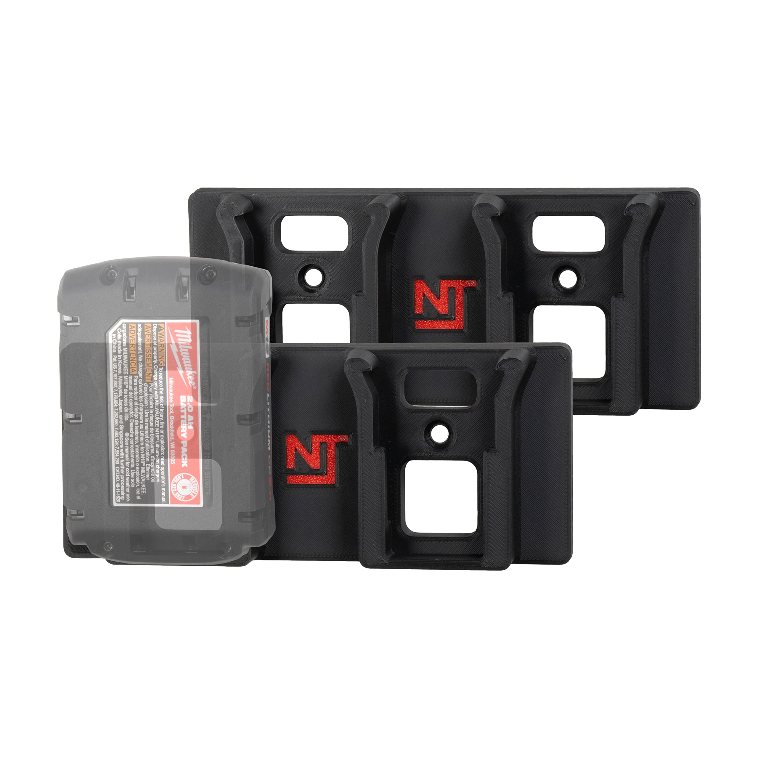 Neat Tools Dual M18 Milwaukee Compatible Battery Mounts (2-Pack) | 18V ...