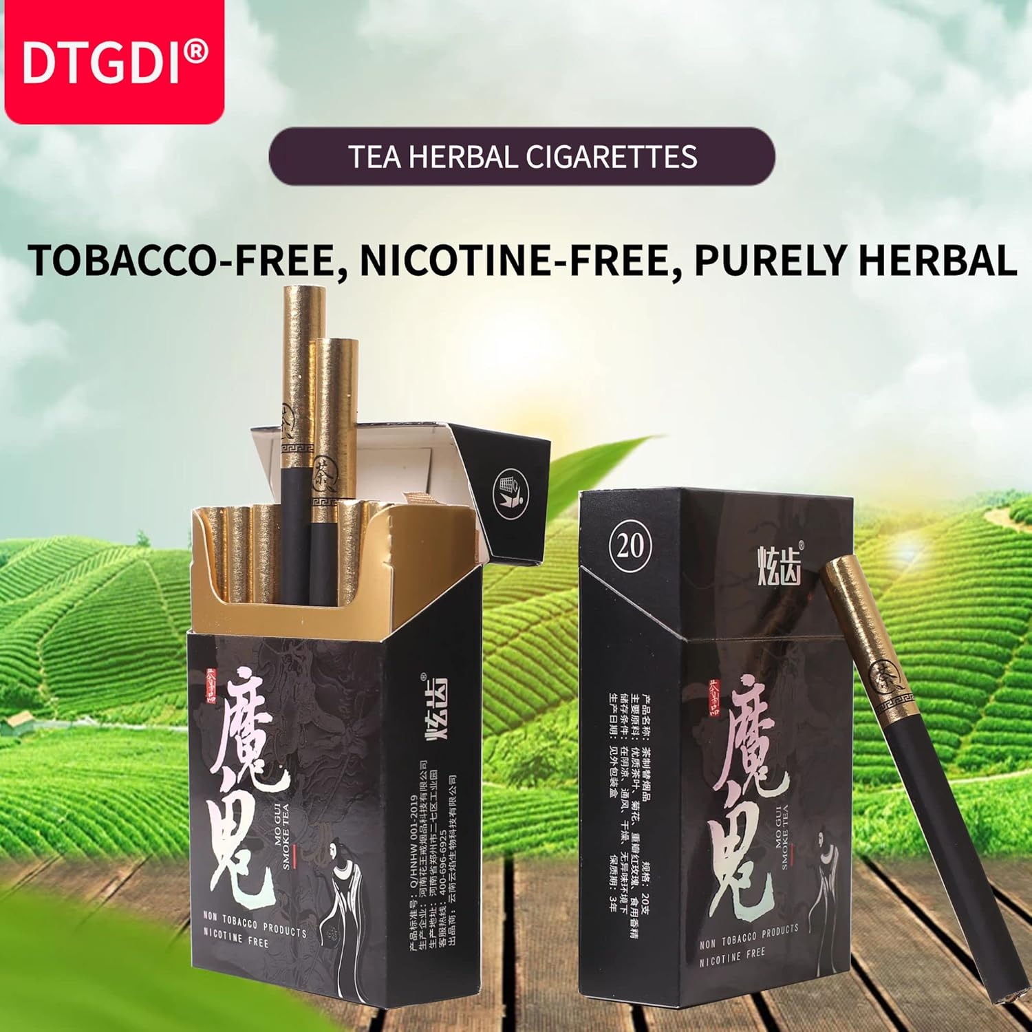 Tea Honey Rose – Cigarrillos de hierbas sin tabaco ni nicotina, 2 ...