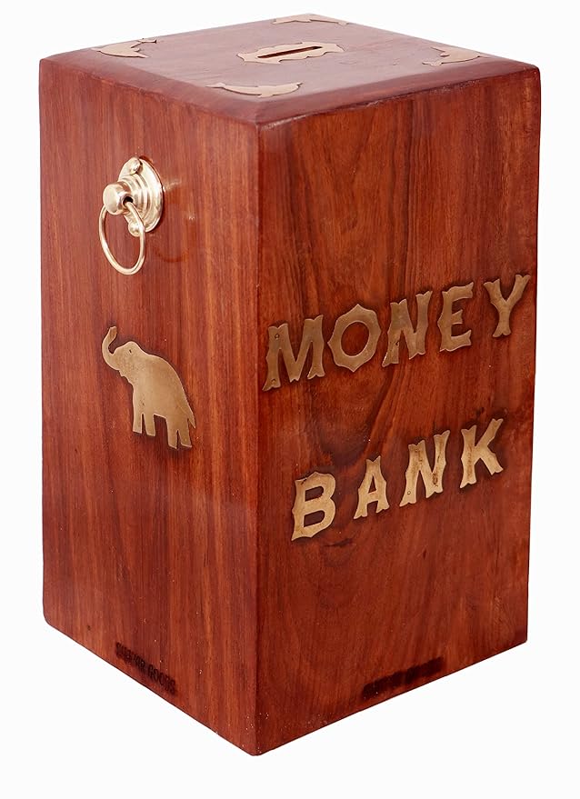 SHAPAR GOODS Big Size Money Bank With Lock/Sheesham Wood/Size Large ...