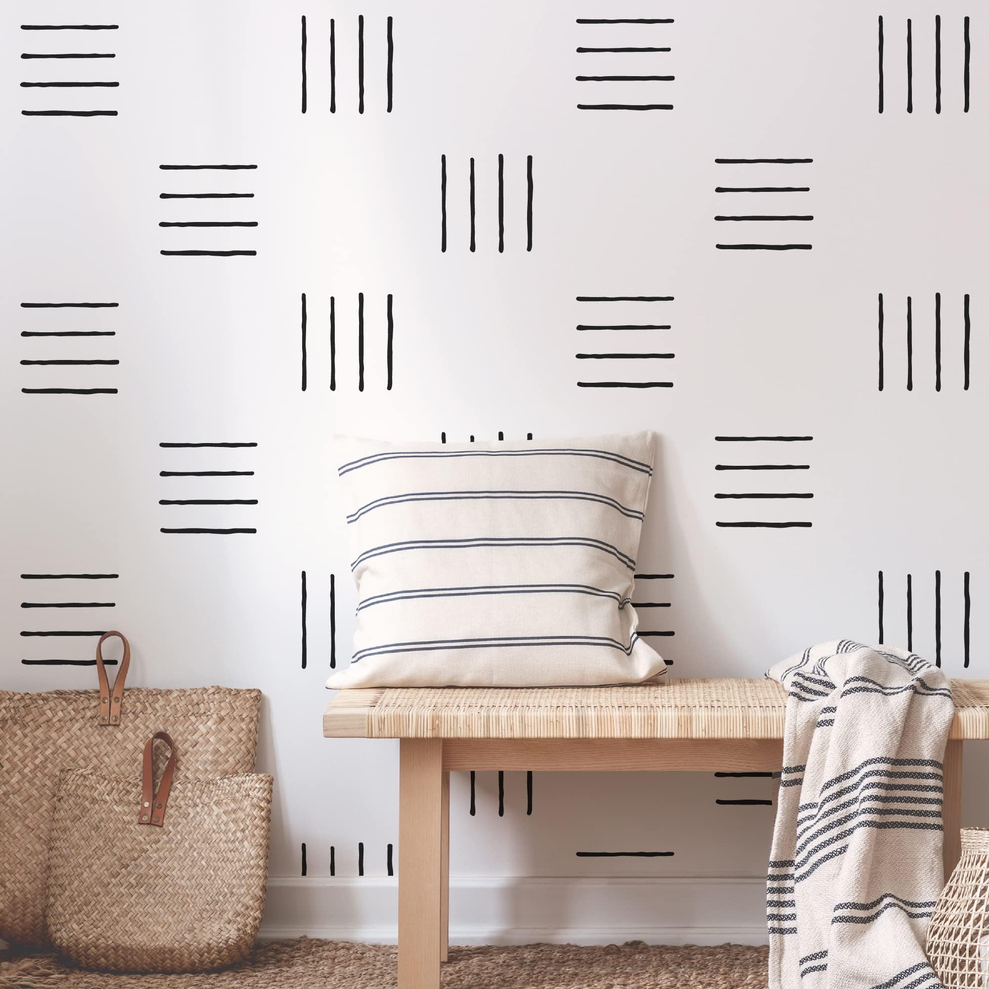 Amazon.com: A Room with Black Line Vinyl Wall Decals, Peel and Stick ...