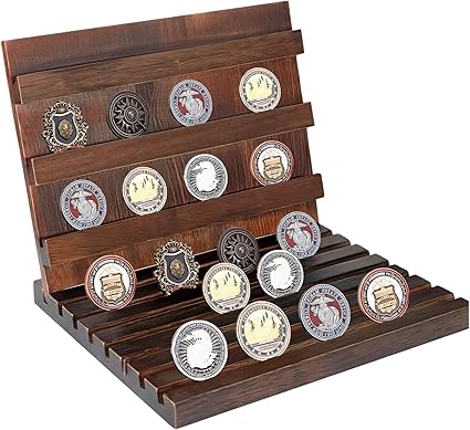 Amazon.com: Solid Wood Coin Holder Display, Tiered L-Shaped Collection ...
