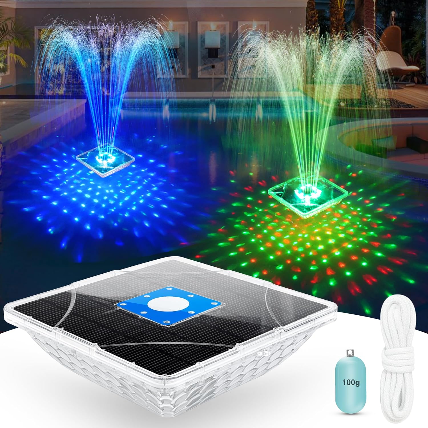 Solar Fountain with Light Show,Large Solar Pool Australia | Ubuy
