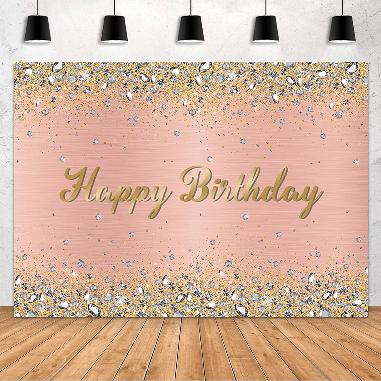 Amazon.com : MEHOFOND 7x5ft Rose Gold Birthday Party Decorations ...