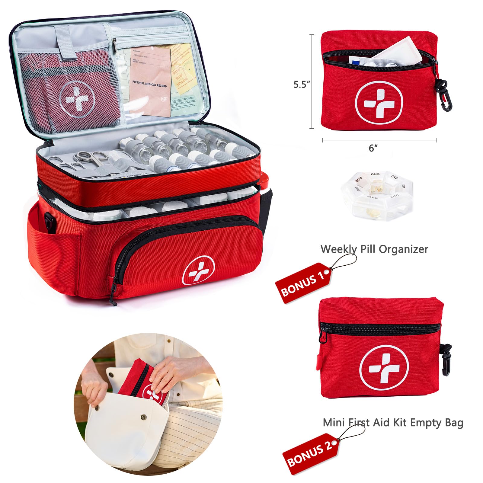 Snapklik.com : BAGSFY Travel Medicine Bag Organizer
