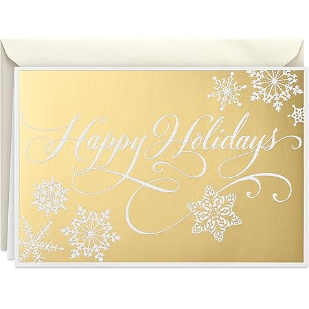 Amazon.com: Hallmark Holiday Boxed Cards, Happy Holidays (40 Cards with ...