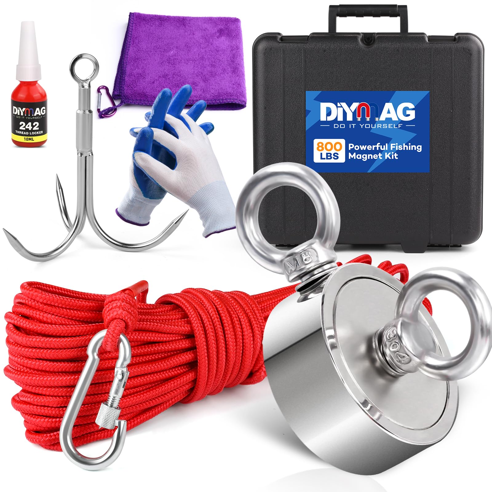Snapklik.com : DIYMAG Fishing Magnet Kit, 800 LBs Pulling Force, Super ...