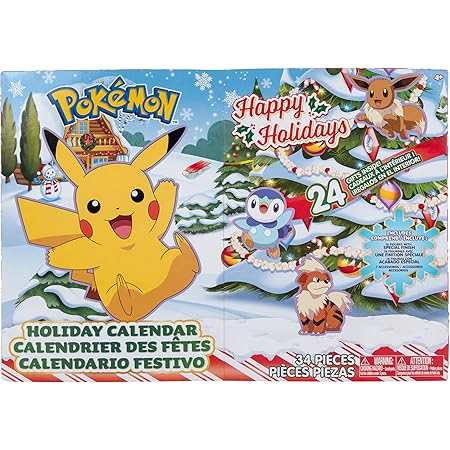 Amazon.com: Pokemon Holiday Advent Calendar for Kids, 24 Piece Gift ...