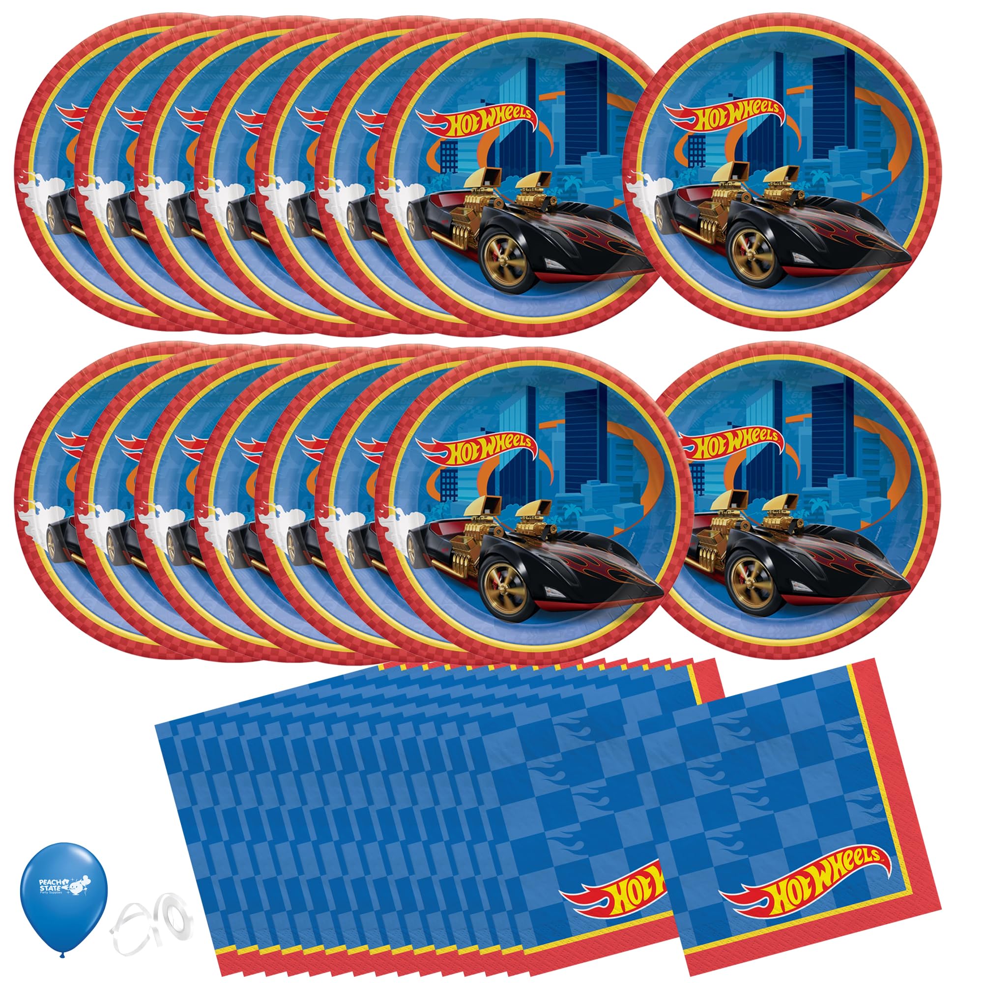 Amazon.com: Hot Wheels Birthday Party Supplies Bundle | Hot Wheels ...
