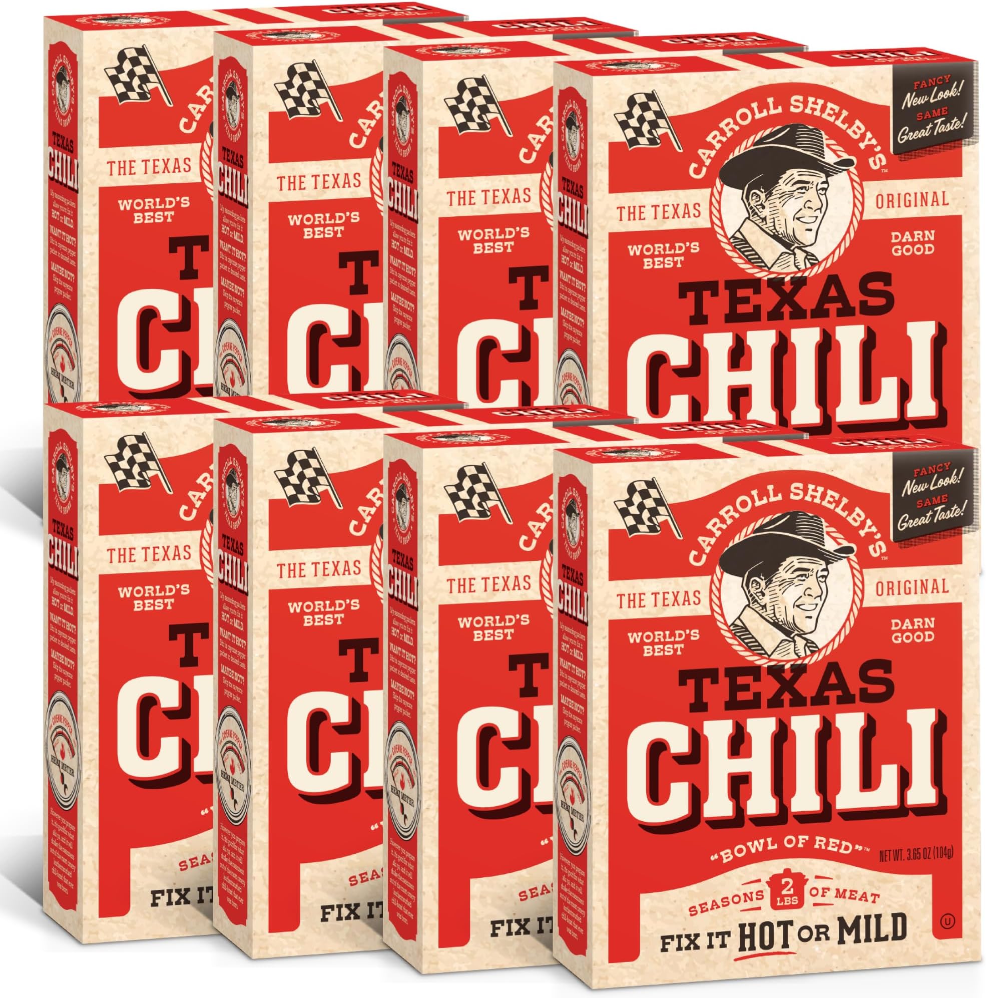 Amazon.com : Carroll Shelby's Original Texas Chili Kit, 4-Ounce Boxes ...