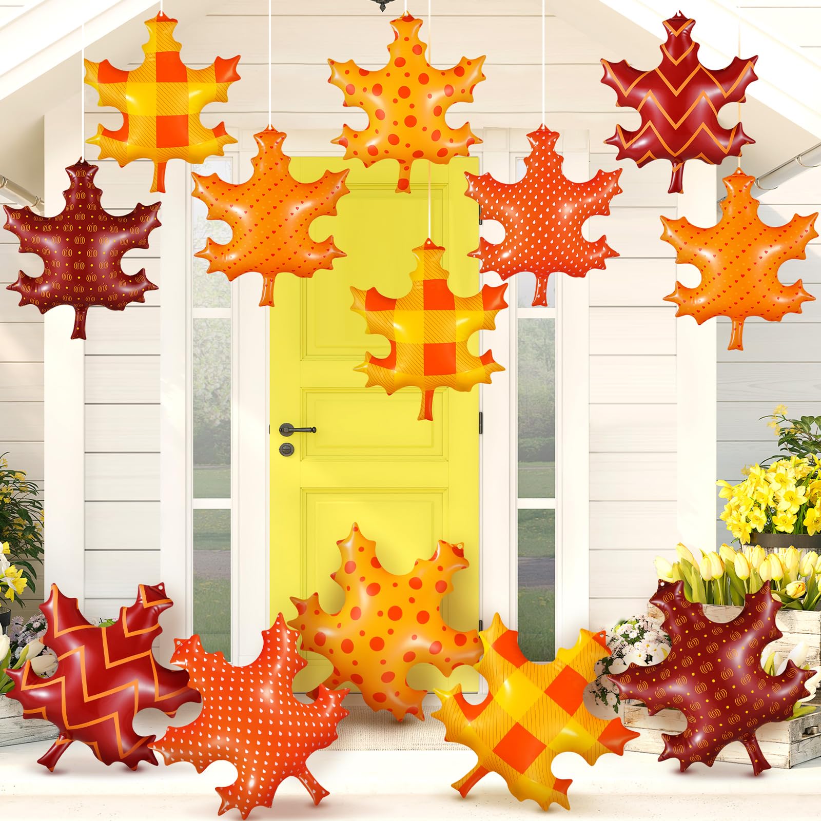 Amazon.com: Chitidr 18 Pieces Thanksgiving Inflatable Maple Leaf ...