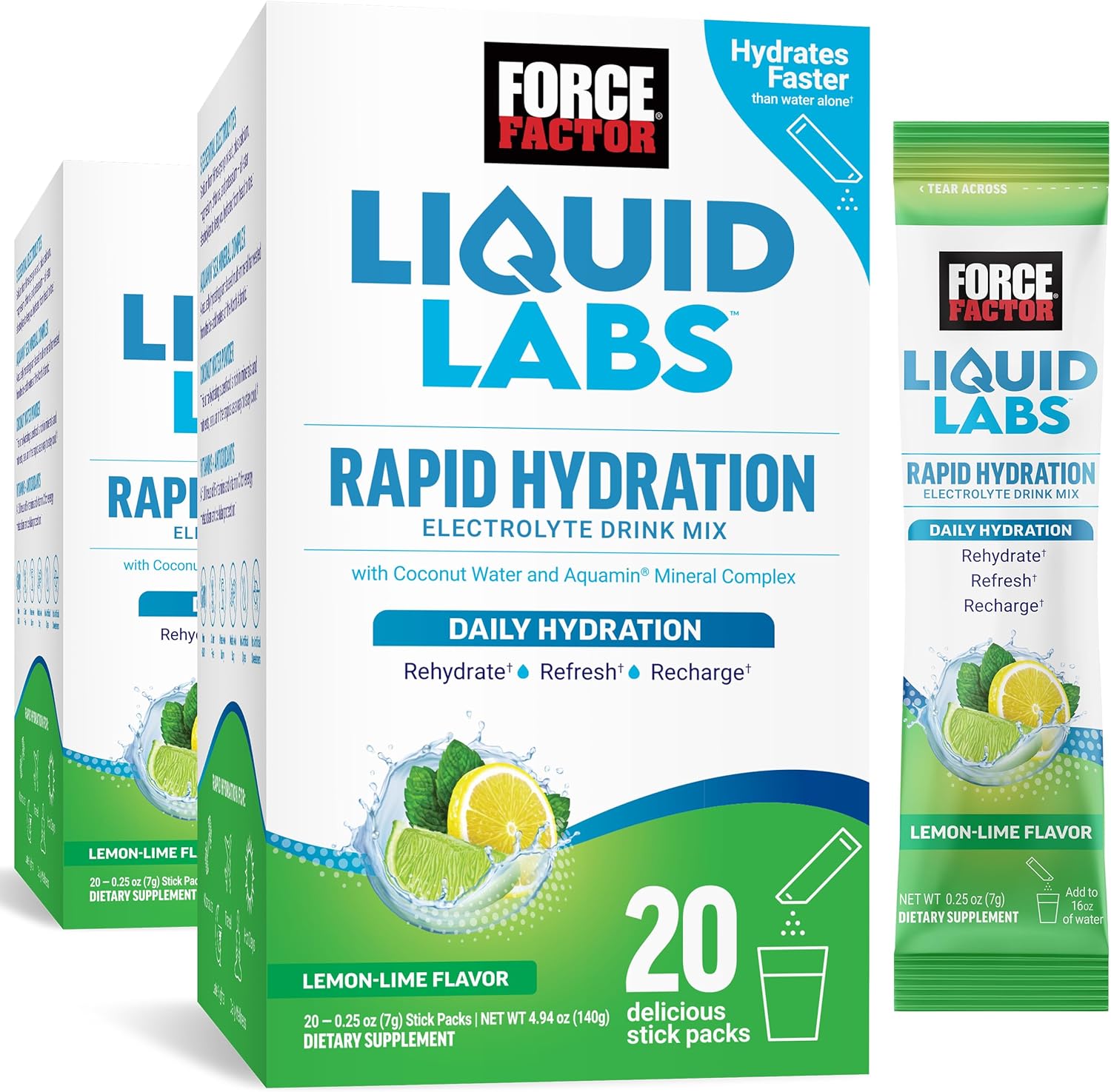 Amazon.com: Force Factor Liquid Labs Electrolytes Powder Packets—Lemon ...