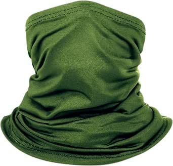 SKIZEES Army Green Microfiber Neck Gaiter - Half Mask Face Cover for ...