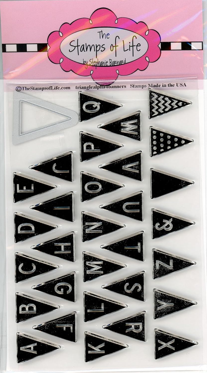 Amazon.com: Triangle Banner Alphabet Stamps for Card-Making and ...