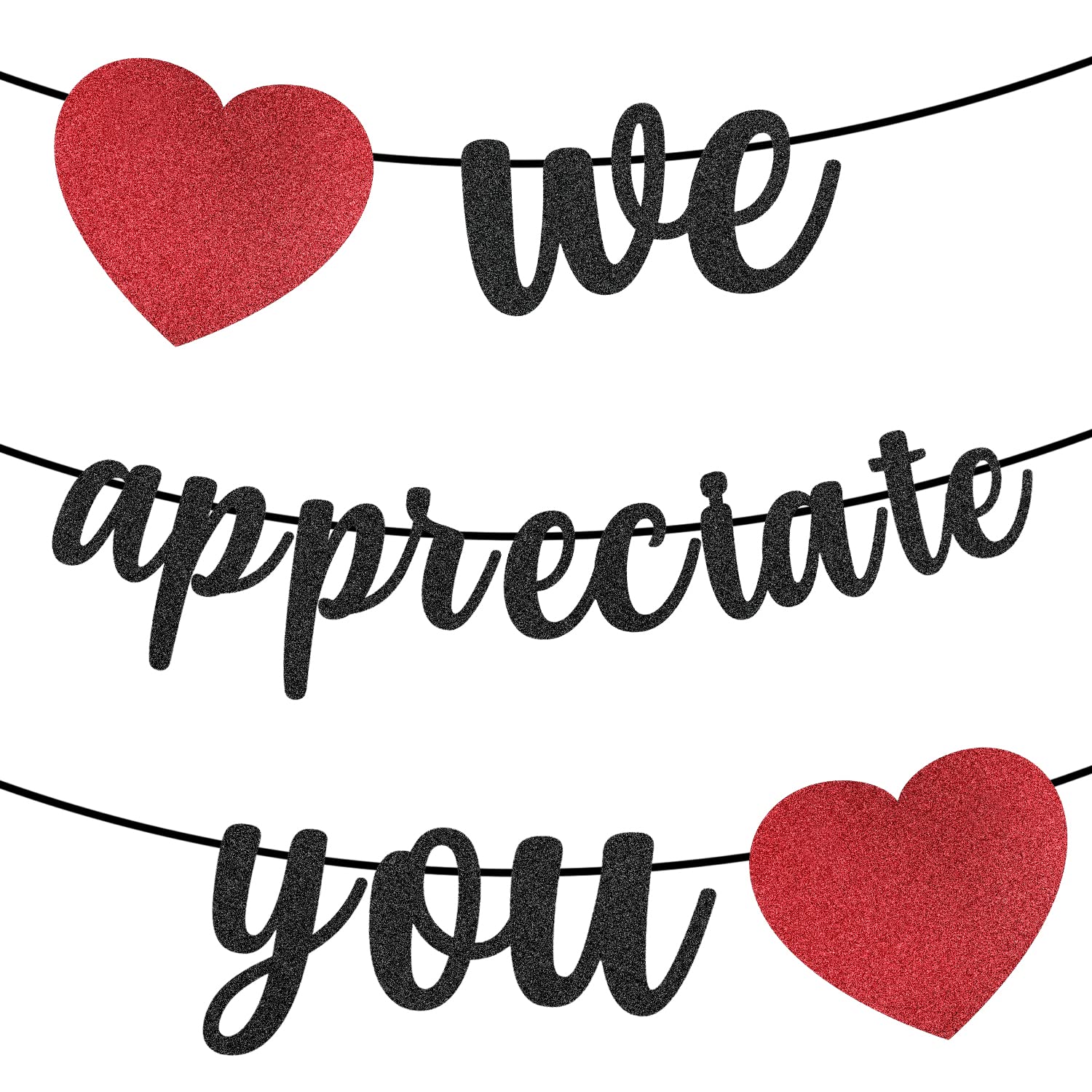 Amazon.com: We Appreciate You Banner, Glitter Thank You Banner Employee ...