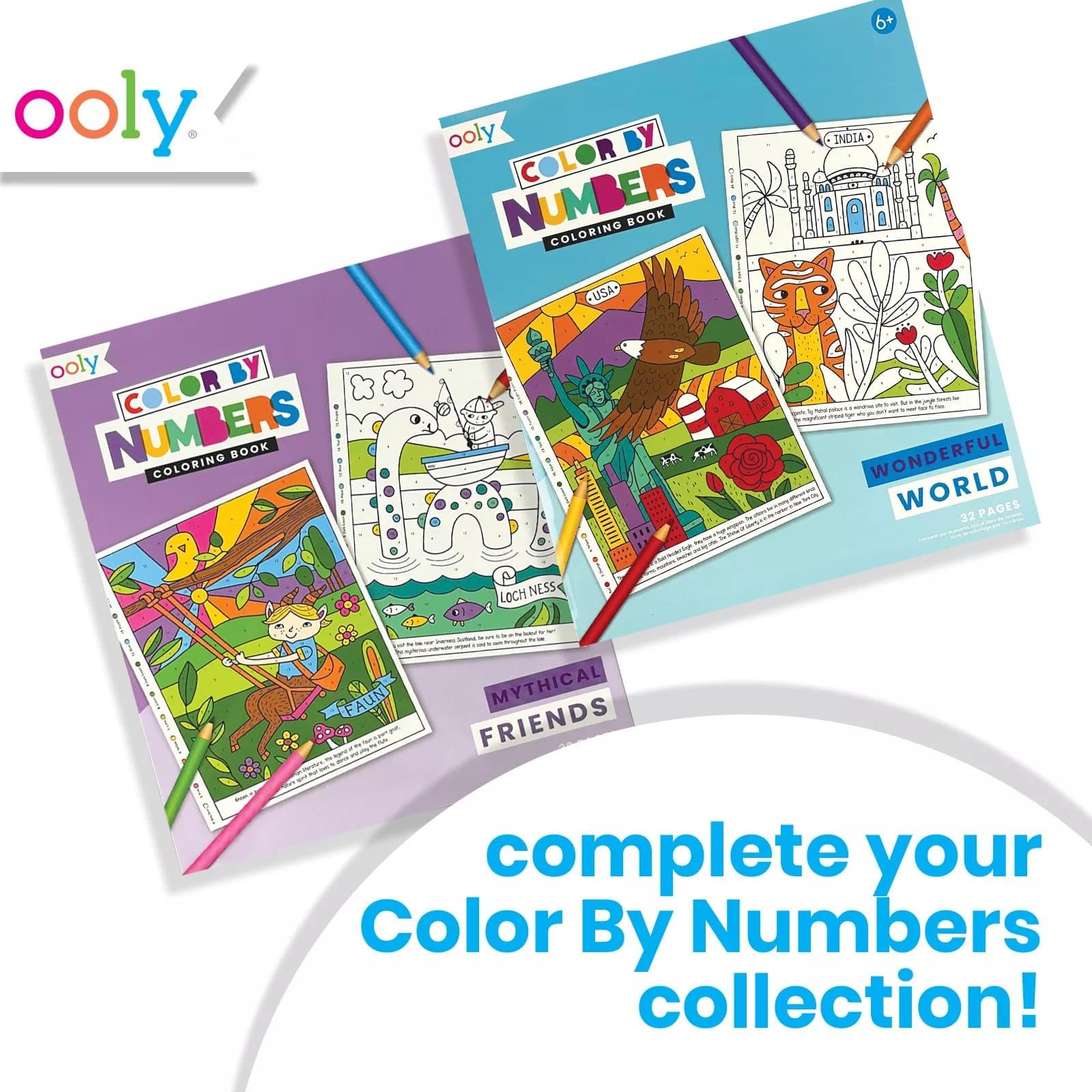 Snapklik.com : OOLY Color By Number Coloring Book, Includes 32 Pages