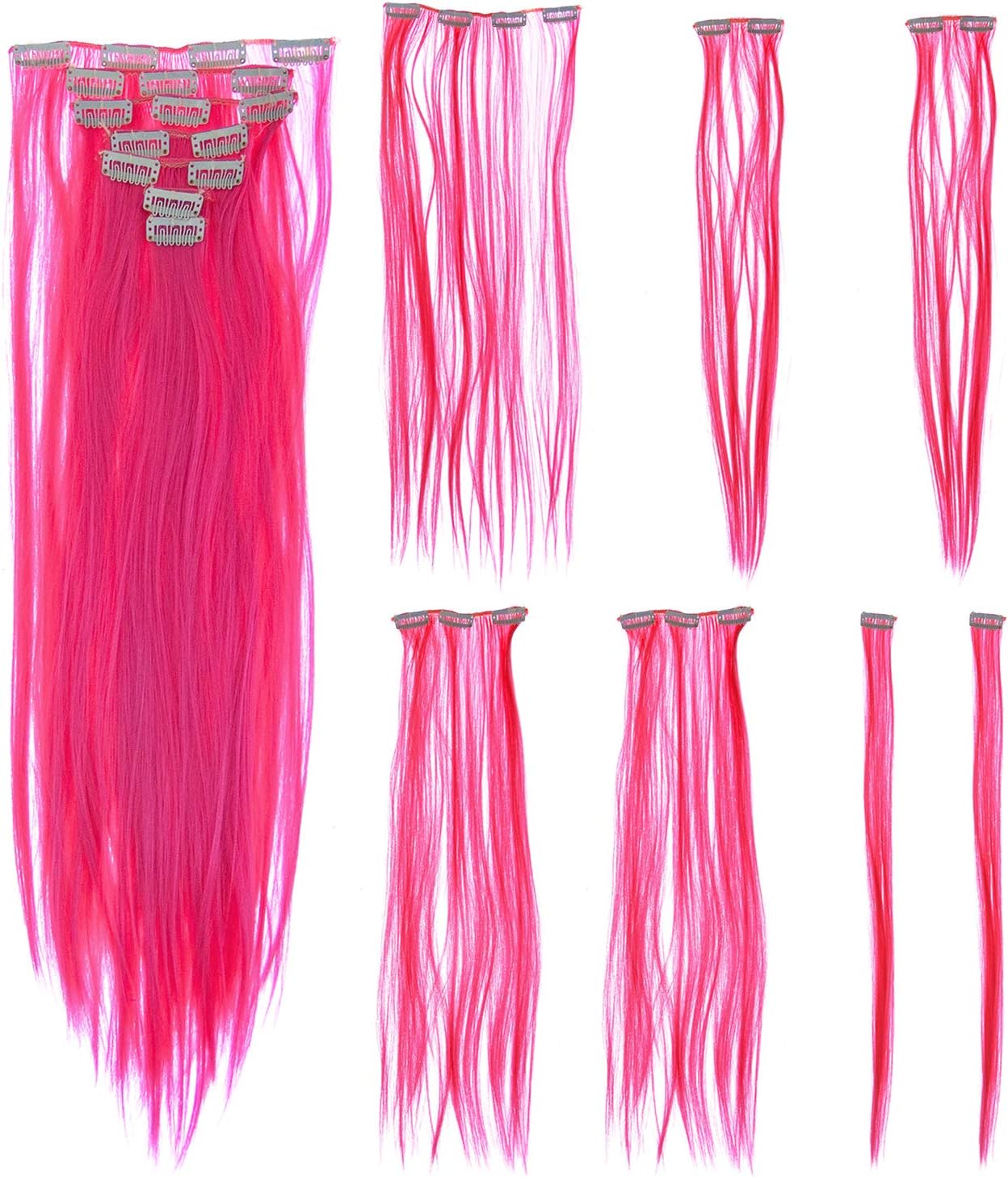 Amazon.com : iLUU 22" 100g Straight Synthetic Hairpiece #8D Shocking ...