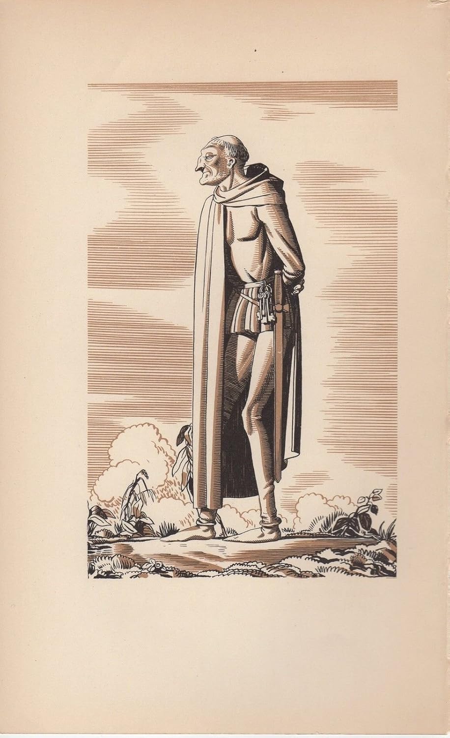 Amazon.com: 1934 Vintage ROCKWELL KENT "THE REEVE" CANTERBURY TALES Art ...