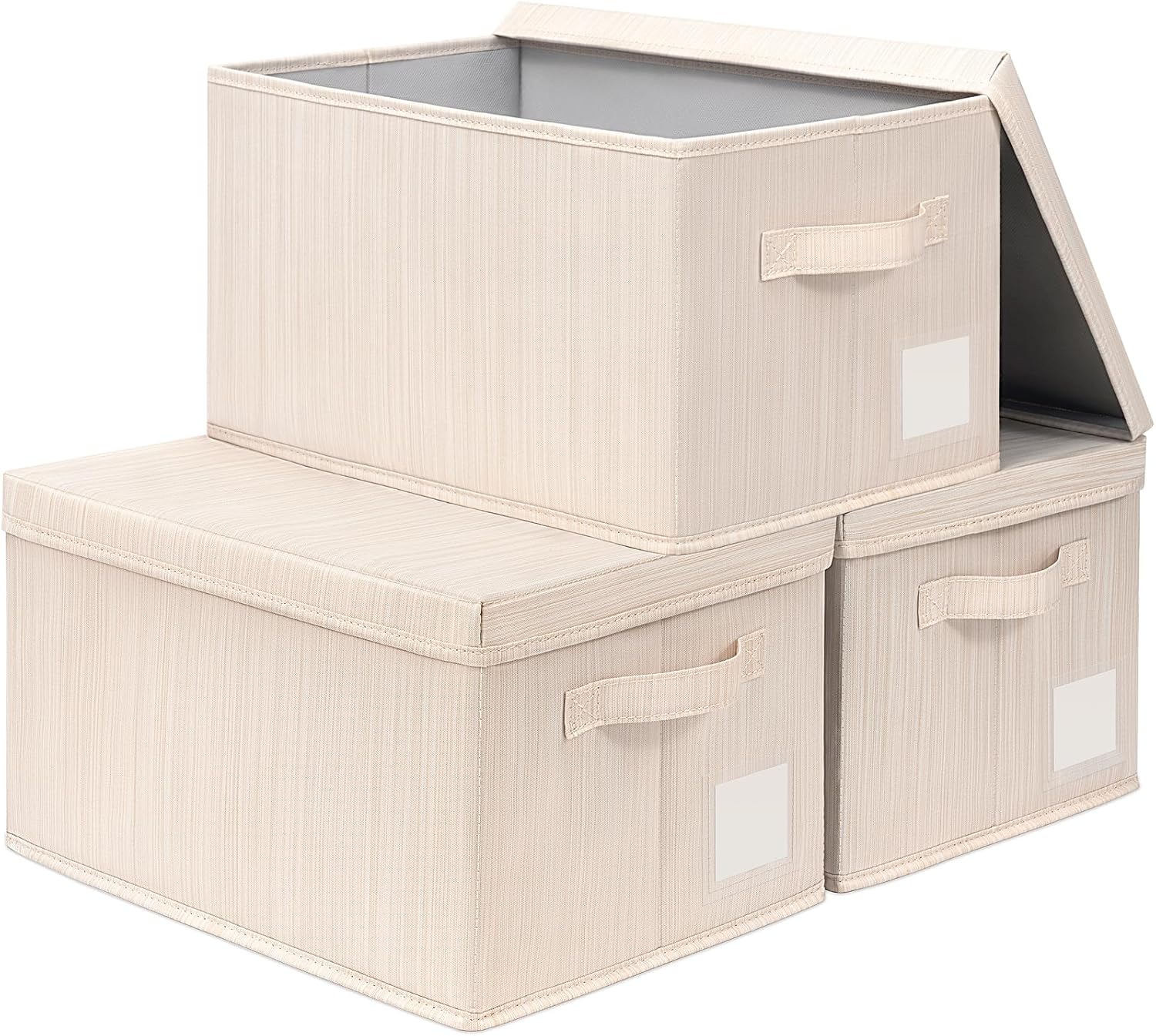 TIMEYARD Storage Baskets, Large Storage Boxes with Lids, Wardrobe ...