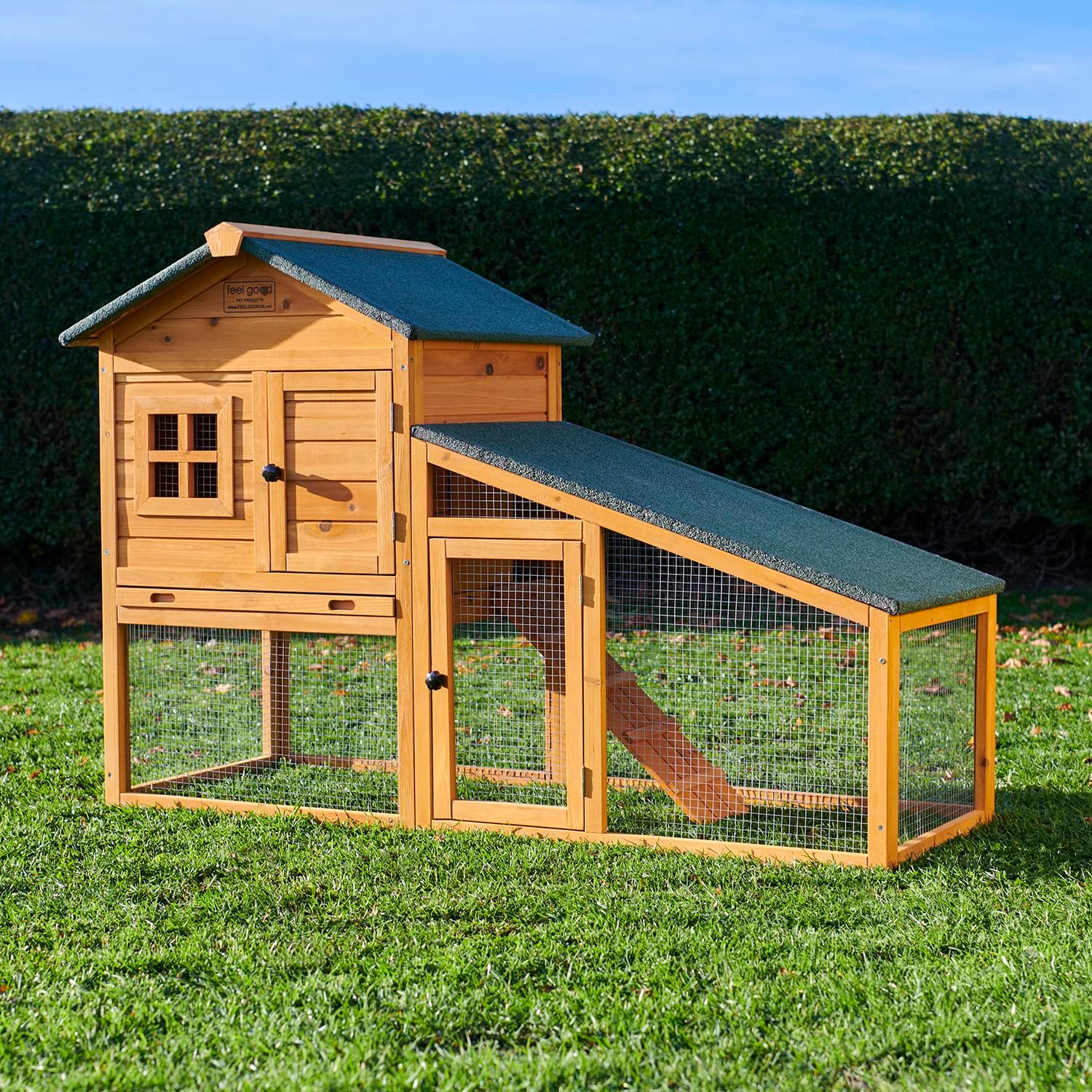 FeelGoodUK Rabbit Hutch and Run Wooden Outdoor Guinea Pig Hide House ...