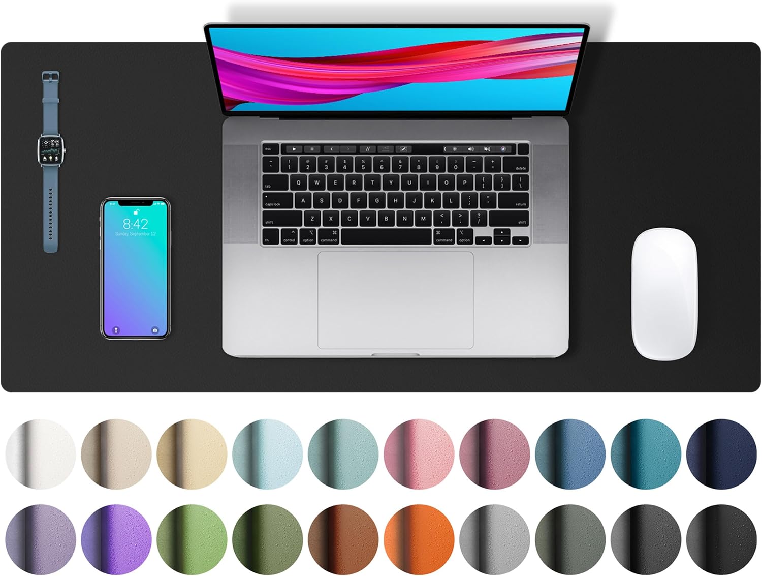 Aothia Schreibtischunterlage,Mauspad mit Leder und Rutchfeste Wildleder ...