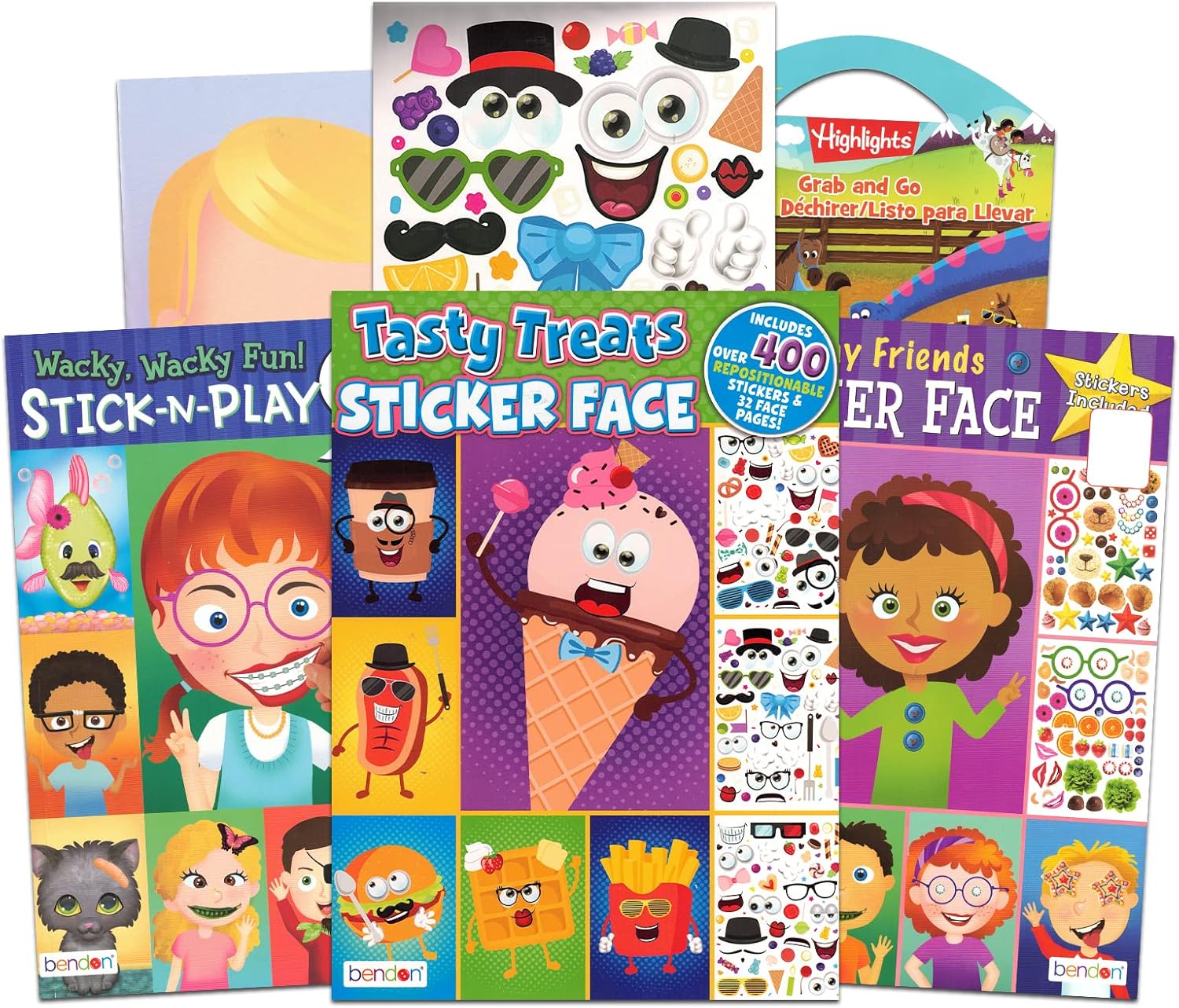 Amazon.com: Create Your Own Make a Face Sticker Books for Boys Girls ...