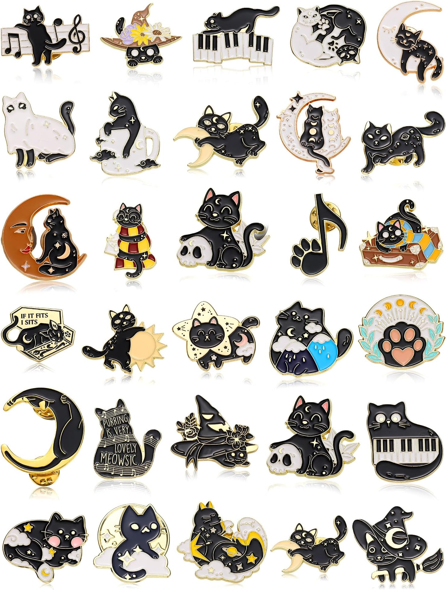 Amazon.com: HFYZZ 15 Pcs Cat Enamel Pins Cute Cat Backpack Brooch Pins ...