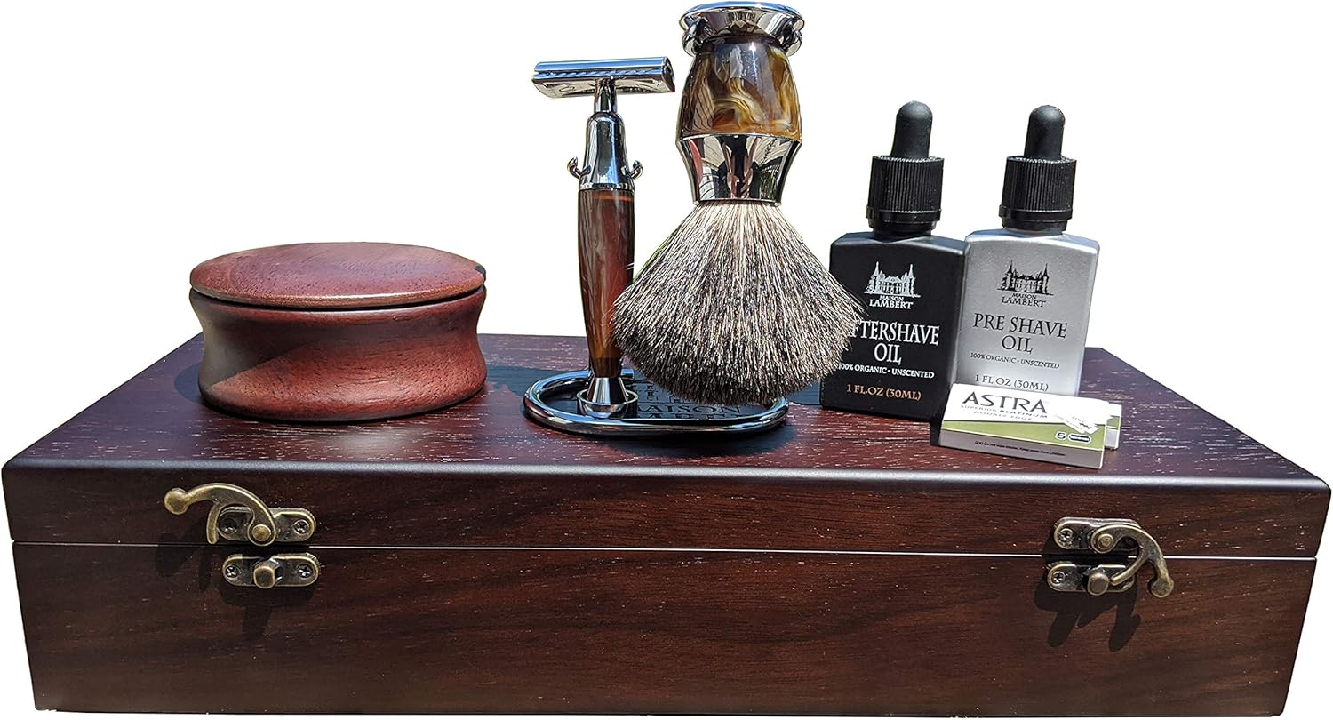 Amazon.com: Maison Lambert Ultimate Shaving Kit Set with Organic ...