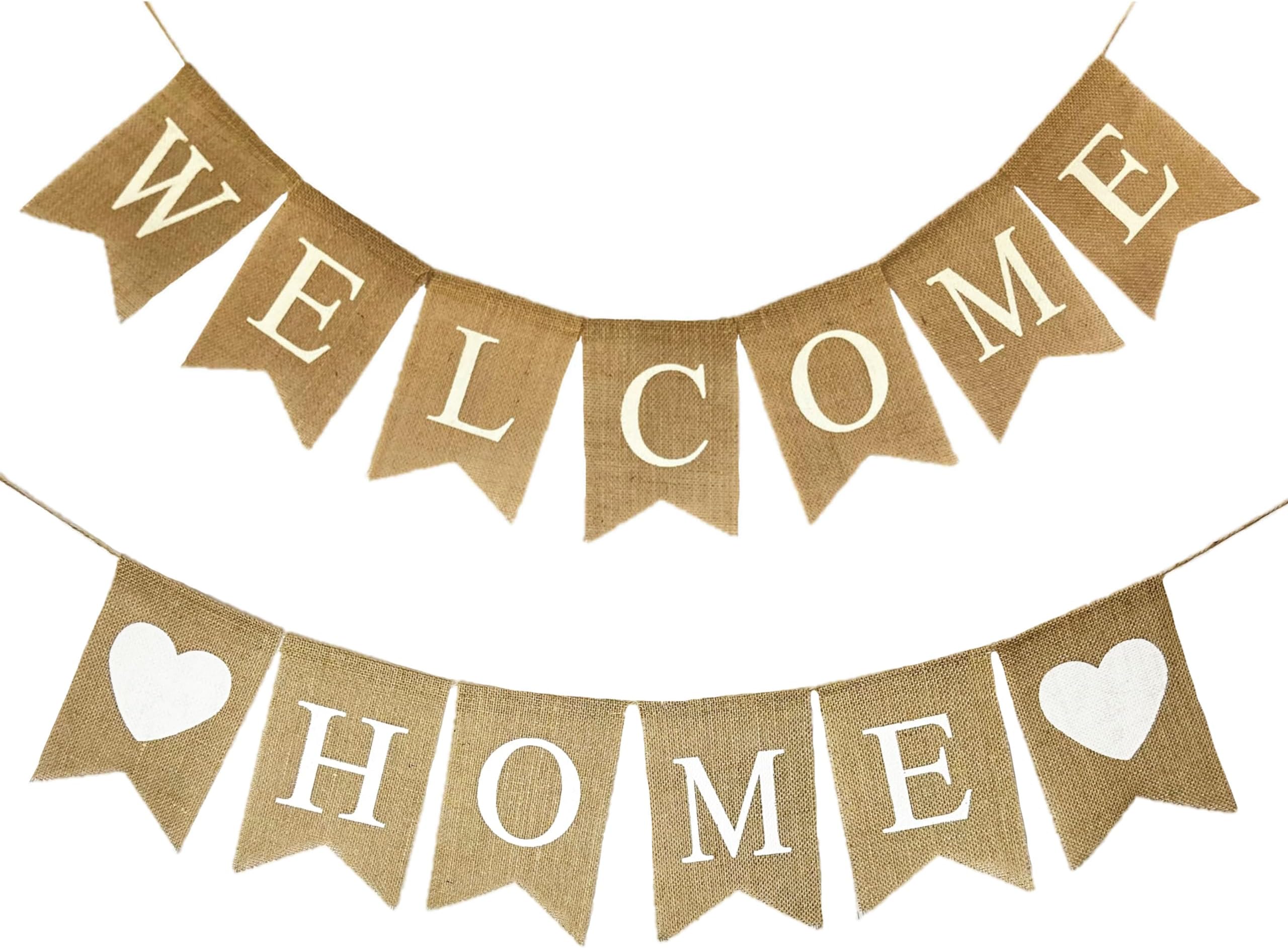 Amazon.com: Burlap Welcome Home Banner, Rustic Welcome Home Party ...