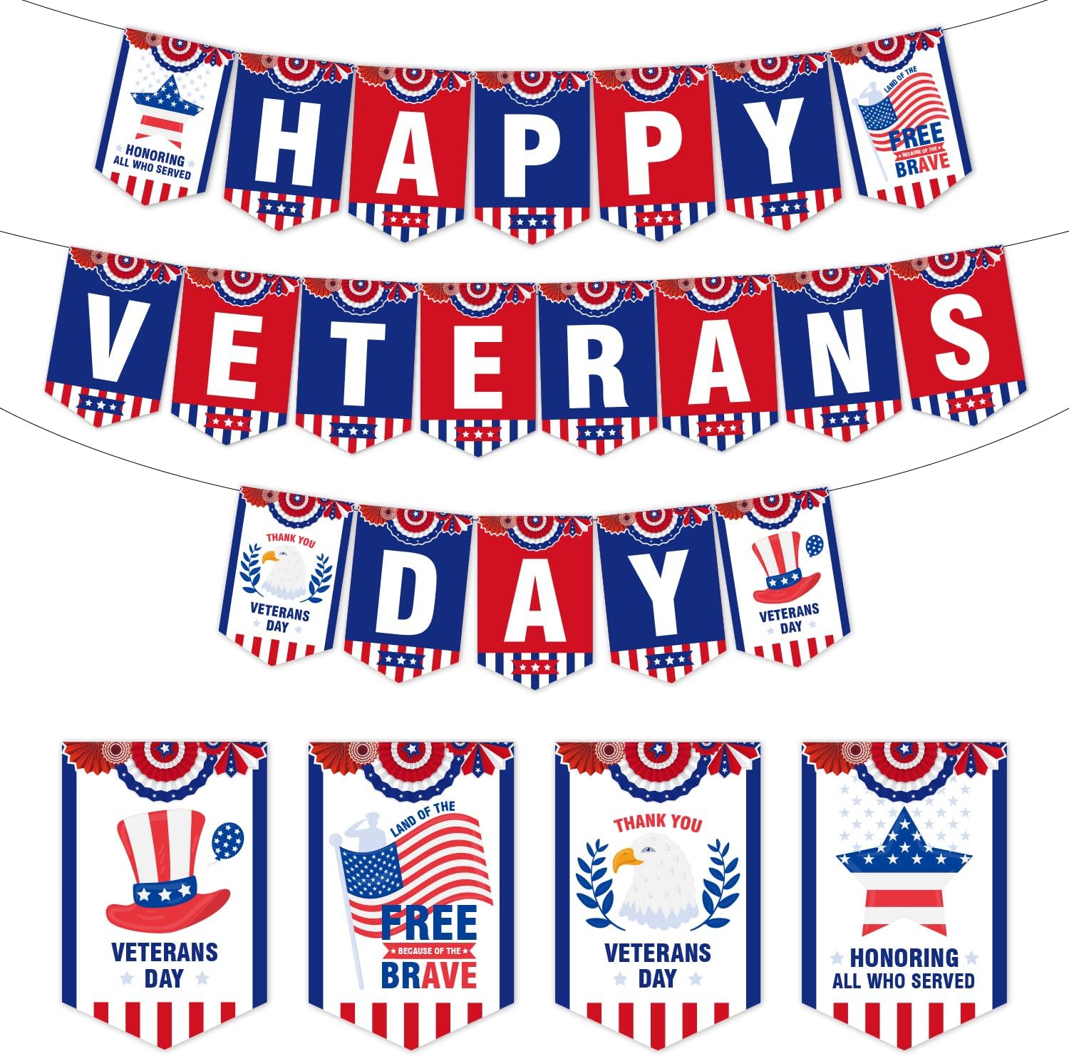 Amazon.com: Veterans Day Party Decorations,Thank You Veterans Banner ...