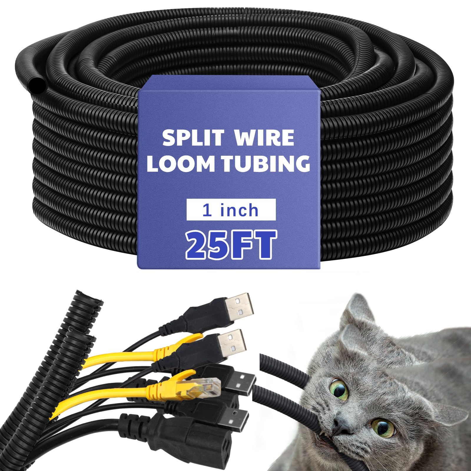 Snapklik.com : Kanayu Split Flame Retardant Wire Loom High Temperature ...