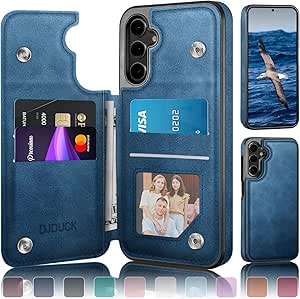 Amazon.com: DJDUCK Designed for Samsung Galaxy S25 Case Wallet with Card Holder, [Magnetic Clasp ...