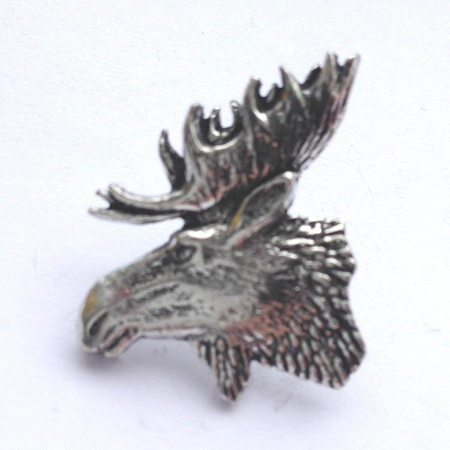 Fine Pewter Moose Head Pin Badge with Gift Pouch : Amazon.ca: Office ...