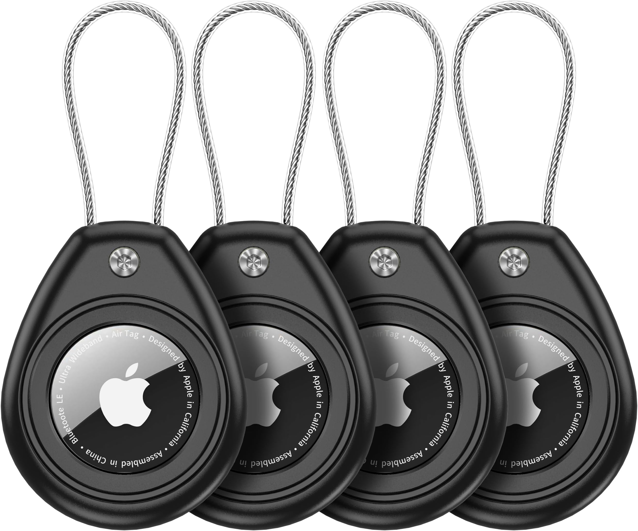 Amazon.com: Fiuned AirTag Keychain Holder - Air tag Lock Case with Wire ...