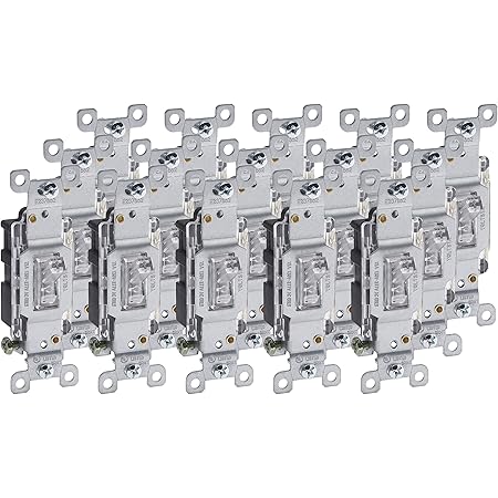 Leviton 1221-LHR Extra Heavy Duty Grade, Self Grounding, 20 Amp, 120 ...