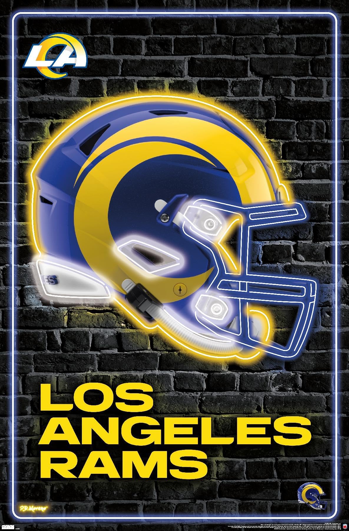 Amazon.com: Trends International NFL Los Angeles Rams - Neon Helmet 23 ...