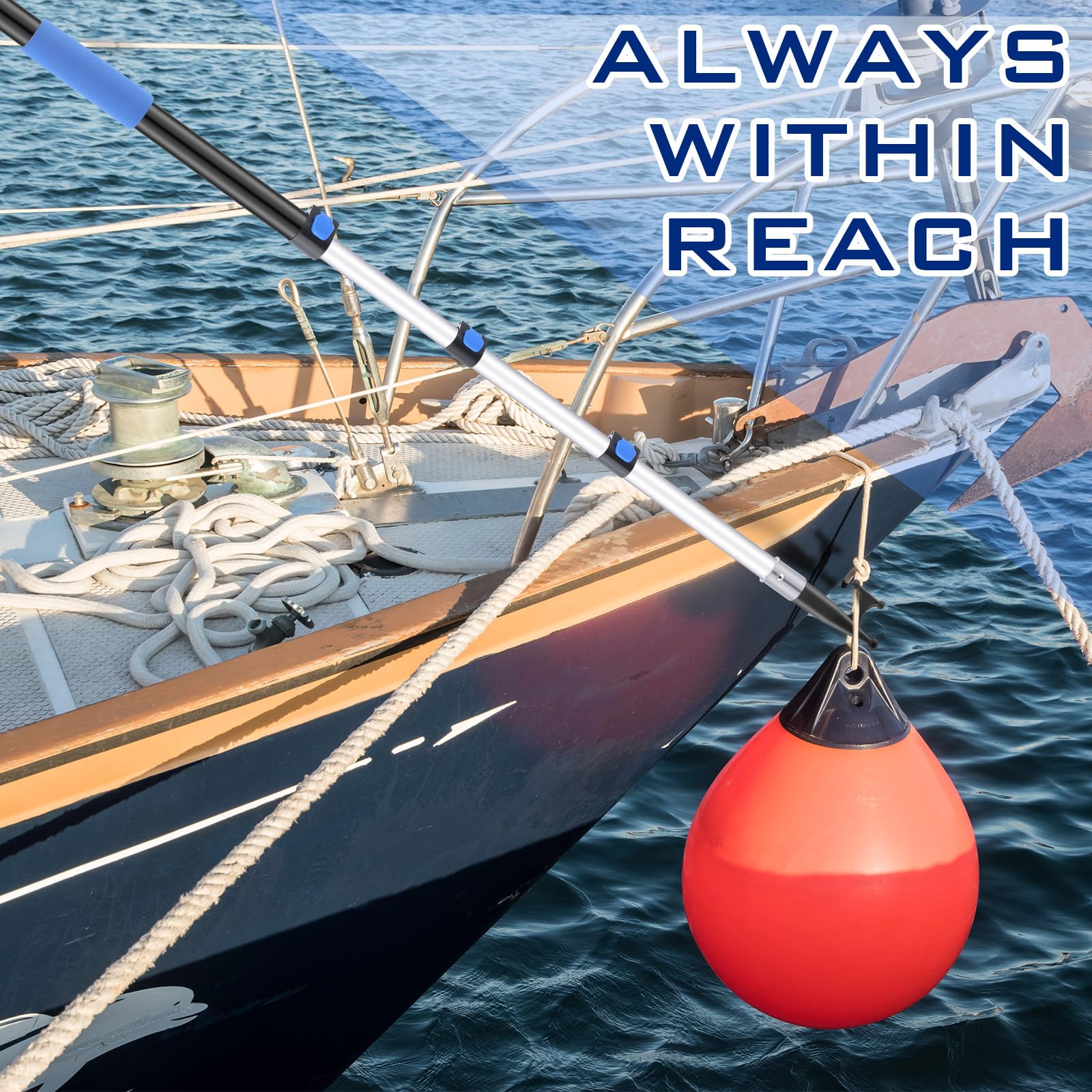 Snapklik.com : Leriton Telescoping Boat Pole Hook For Docking Floating ...