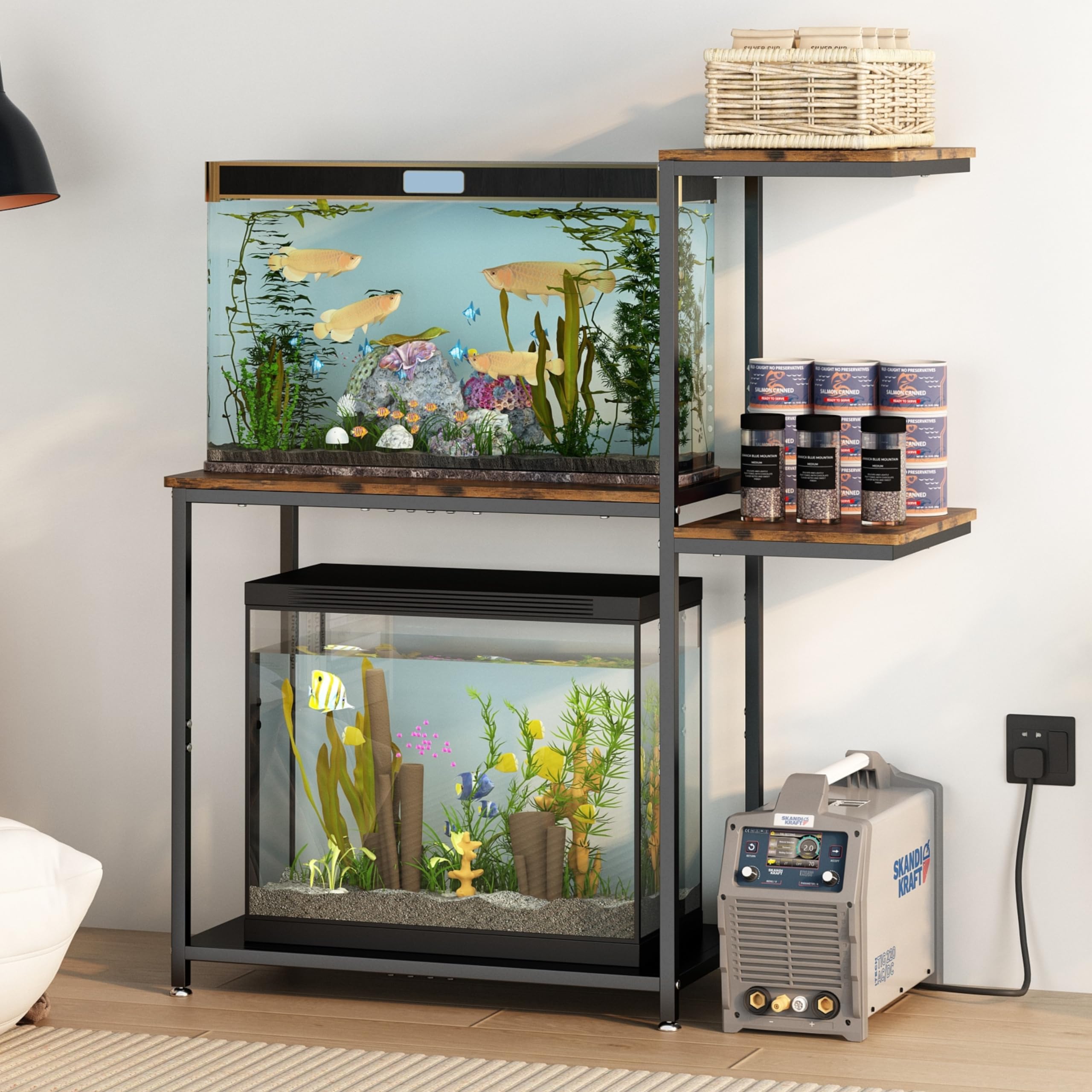 Amazon.com : GILLAS 5-10 Gallon Fish Tank Stand, Metal Double Aquarium ...