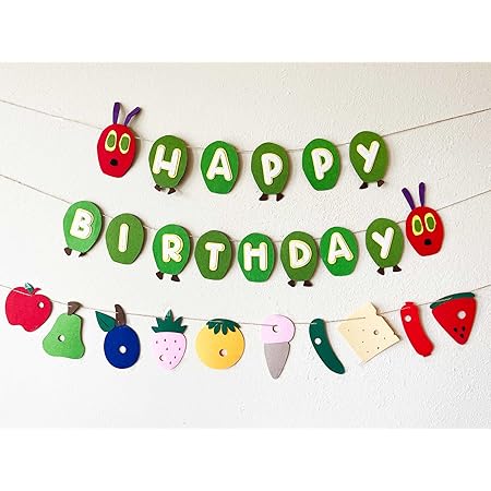 Amazon.com : The Cute Hungry Caterpillar Birthday Banner Backdrop, one ...