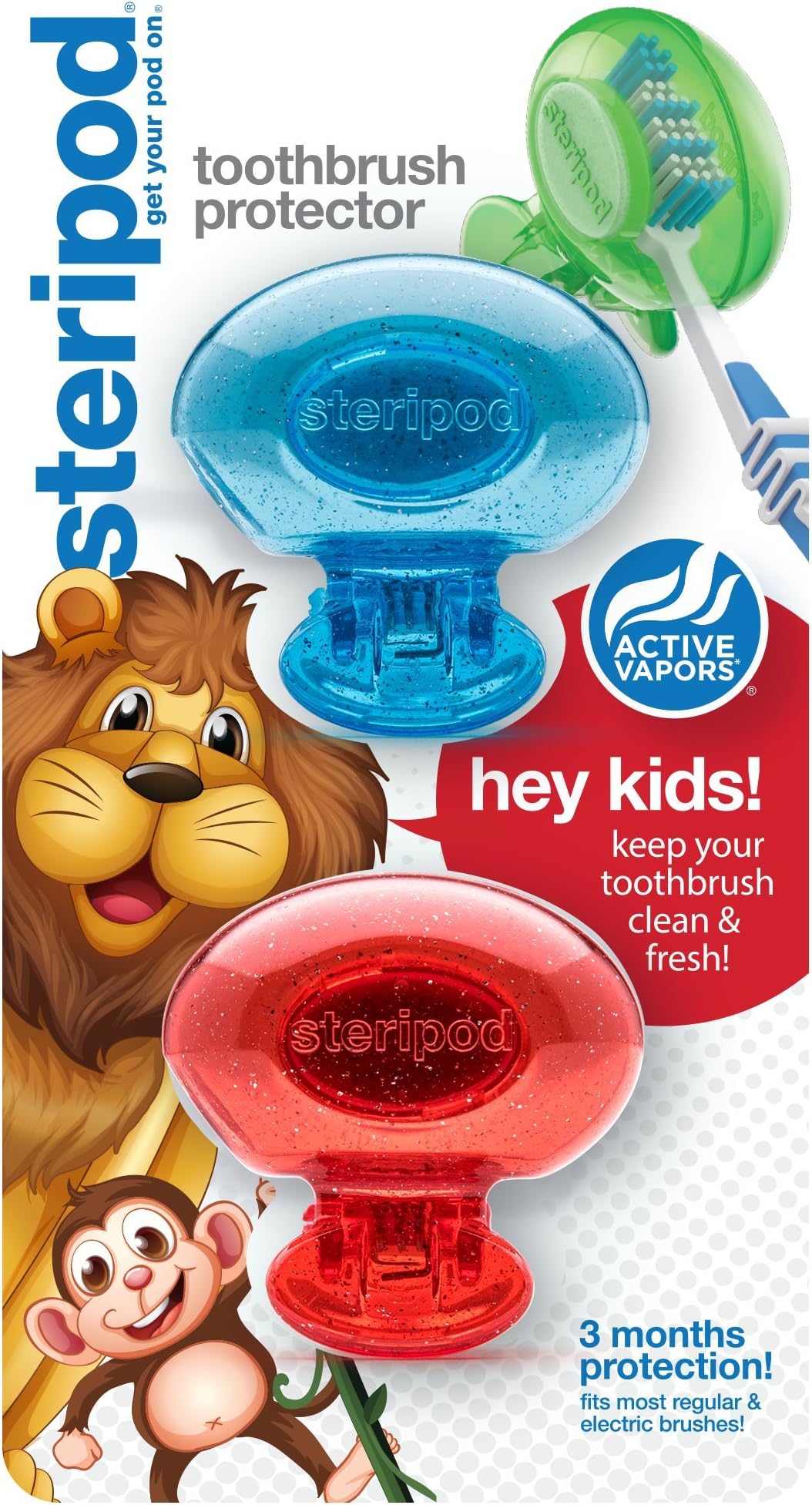 Amazon.com: Steripod Clip-on Toothbrush Protector, Blue/Silver, 2 Count ...