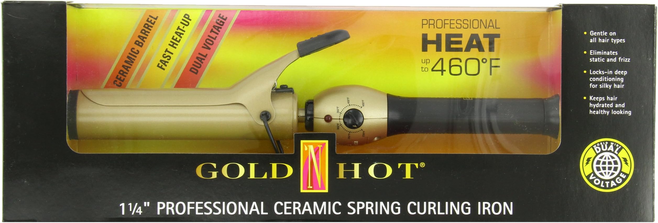 Amazon.com : Gold 'N Hot Professional Ceramic Spring Curling Iron, 3/4 ...