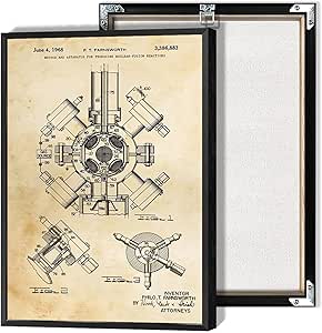 Amazon.com: Reactor Power Inventions Blueprint Poster Nuclear Fusion ...