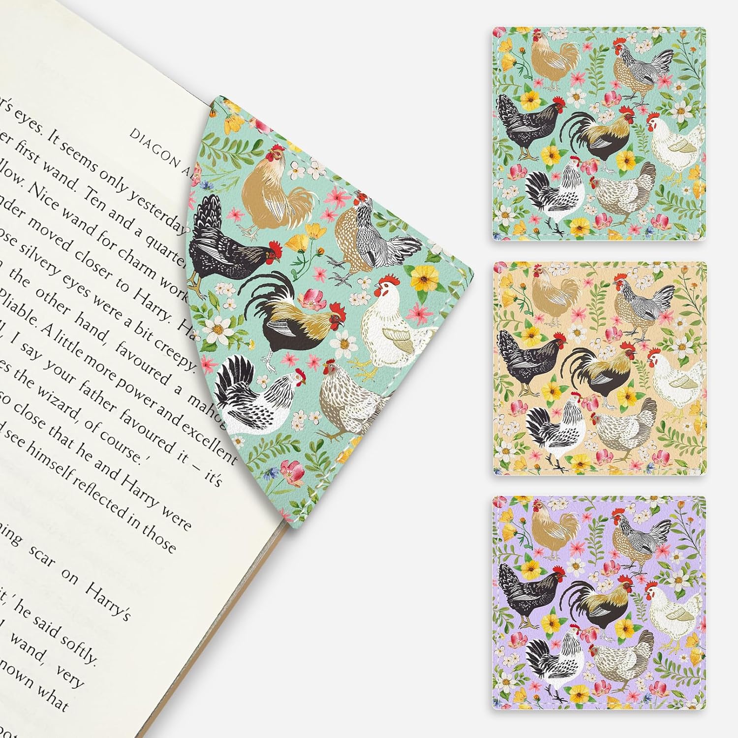 Amazon.com: Icycay Farm Chicken Rooster Corner Bookmarks, Cute Leather ...