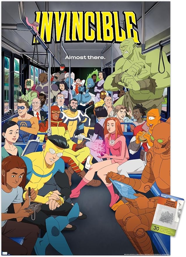 Amazon.com: Invincible: Season 2 - Bus One Sheet Wall Poster with Push Pins : Office Products