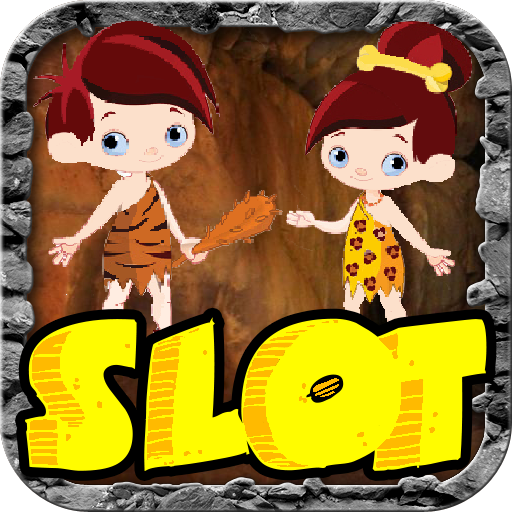 Cavegirl and Caveman Stone Age Hunter Lucky Jackpot Casino Slot Machine ...