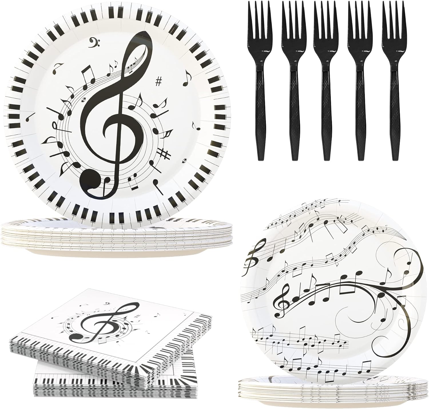 Amazon.com: LMJUNZZ 120 Pcs Musical Notes Party Supplie ,Piano Notes ...