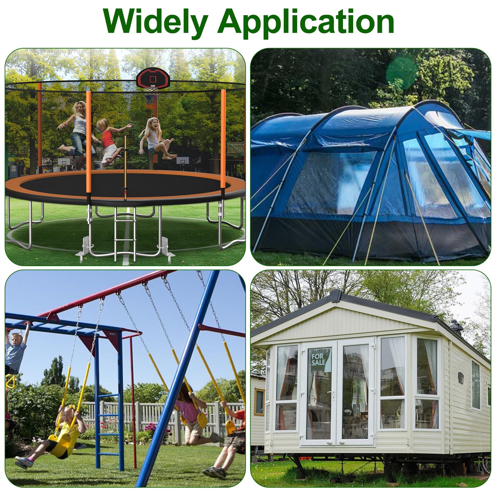 Snapklik.com : Trampoline Stakes, 20 Inch Ground Anchors Screw In Heavy ...